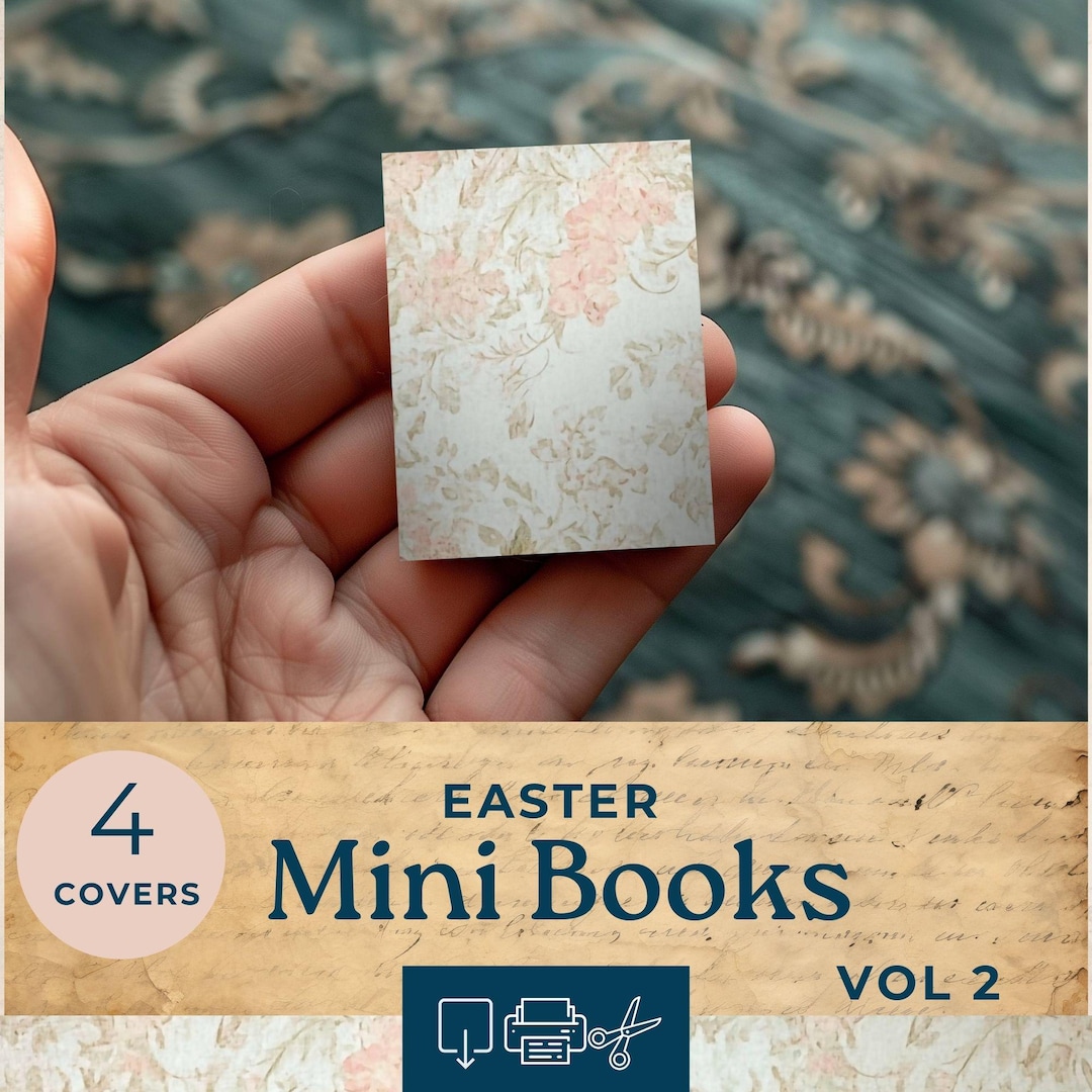 Printable Dollhouse Mini Book, Pastel Easter, Mini Book Covers ...