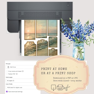 Vintage Beach Junk Journal Ephemera, Ocean Ephemera Paper Craft ...