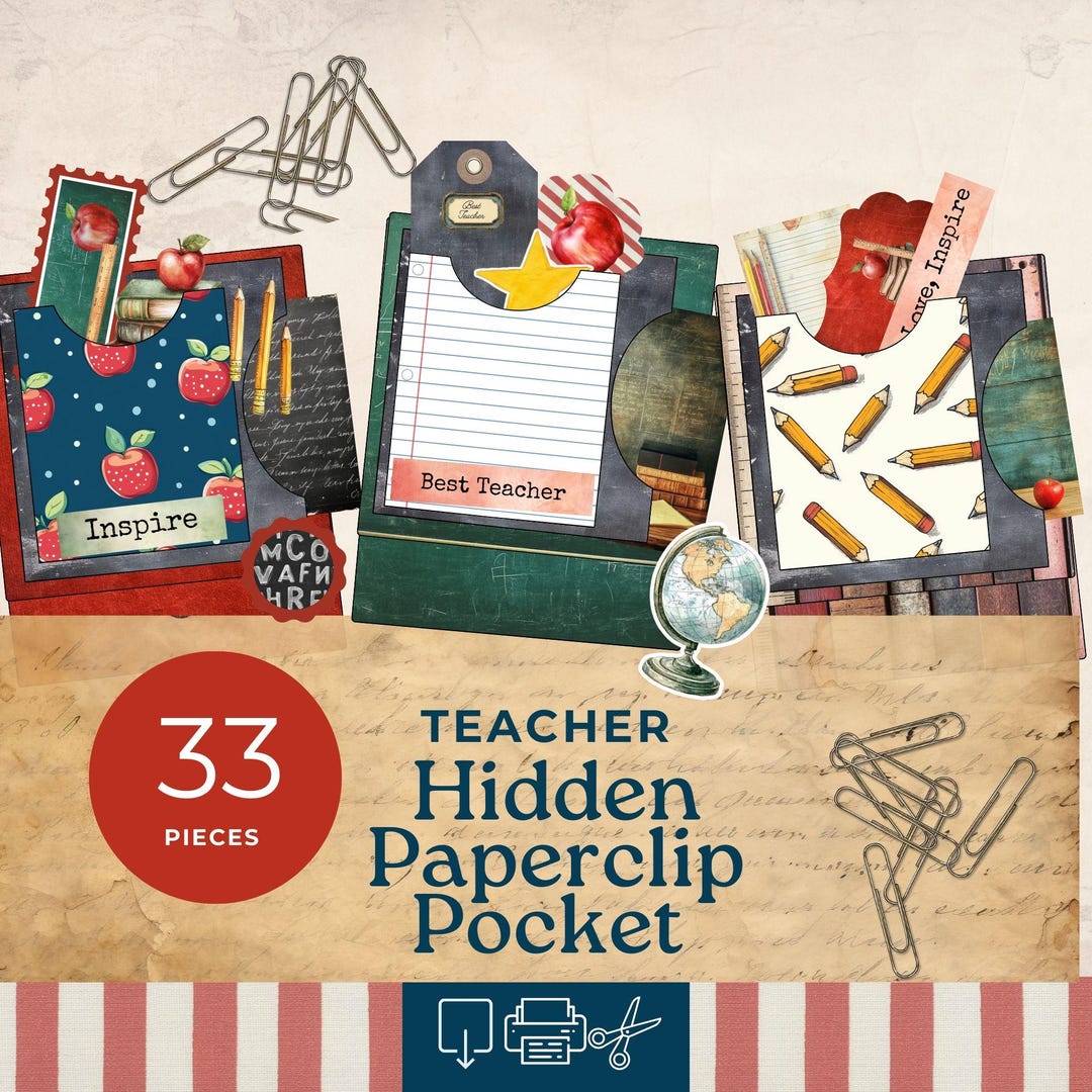 Hidden Paperclips Printable, Teacher Hidden Paperclip Bookmark, Junk ...