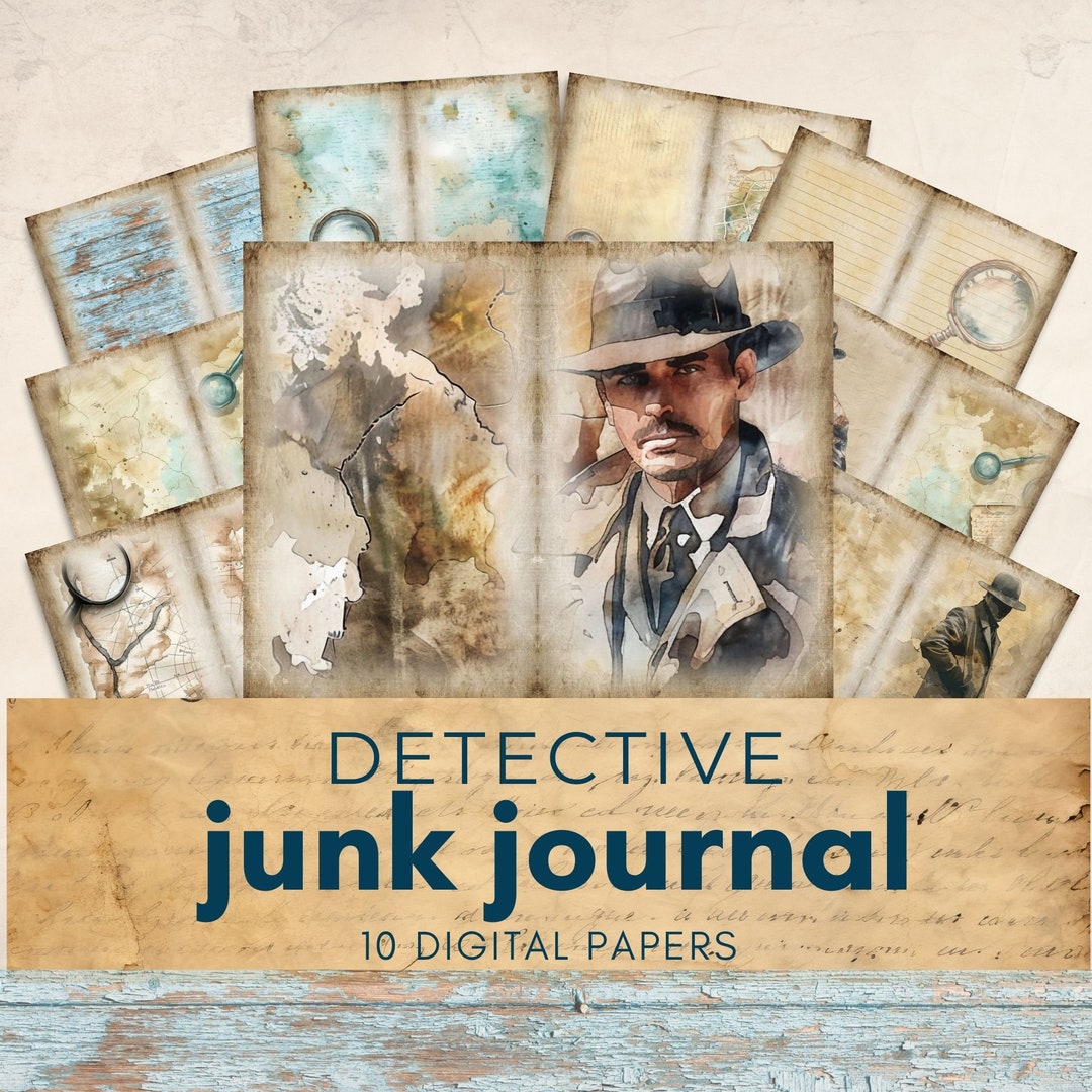 Junk Journal Detective Paper, Detective Crafting Kit, Paper Craft ...