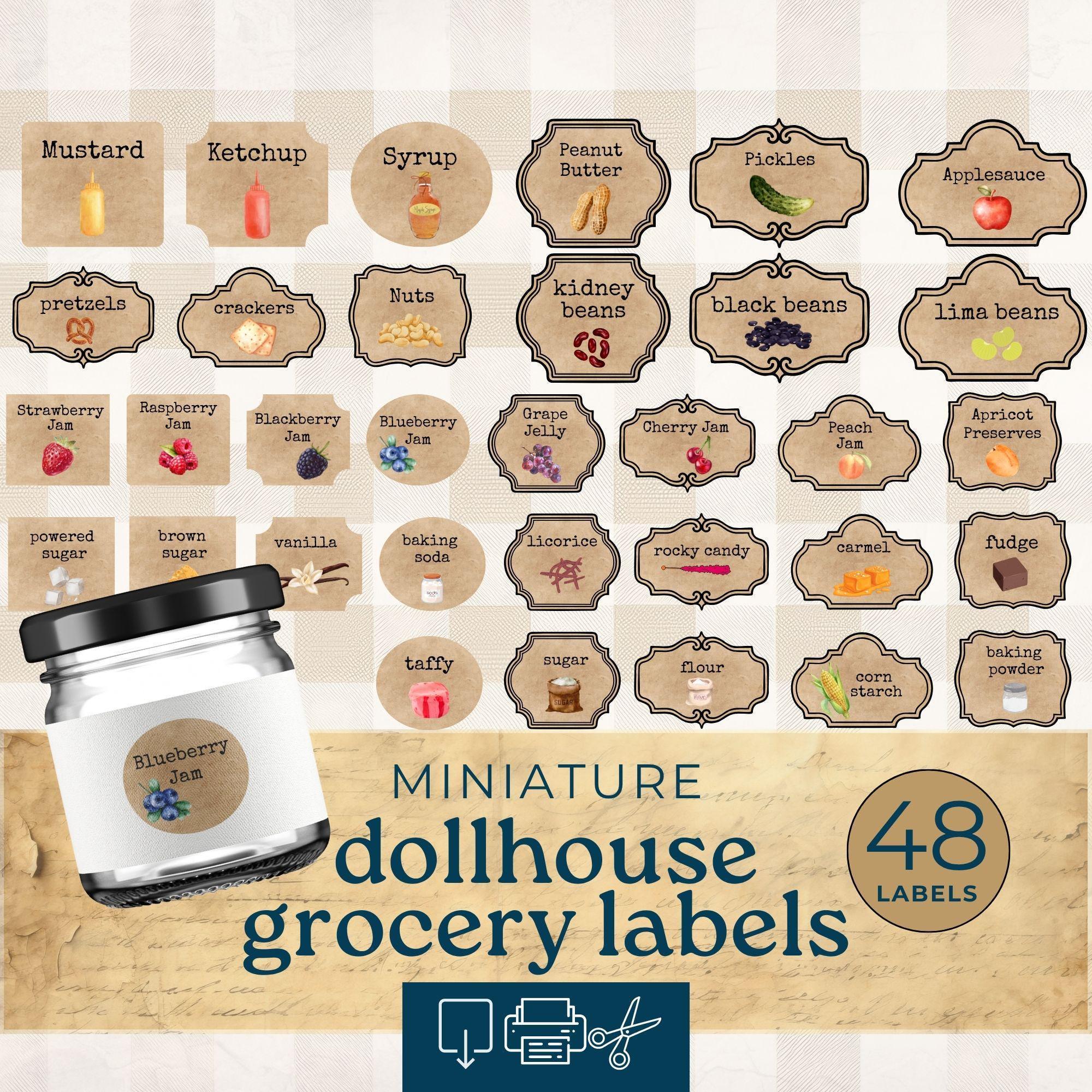 Printable Dollhouse Grocery Labels, Miniature Groceries Labels ...