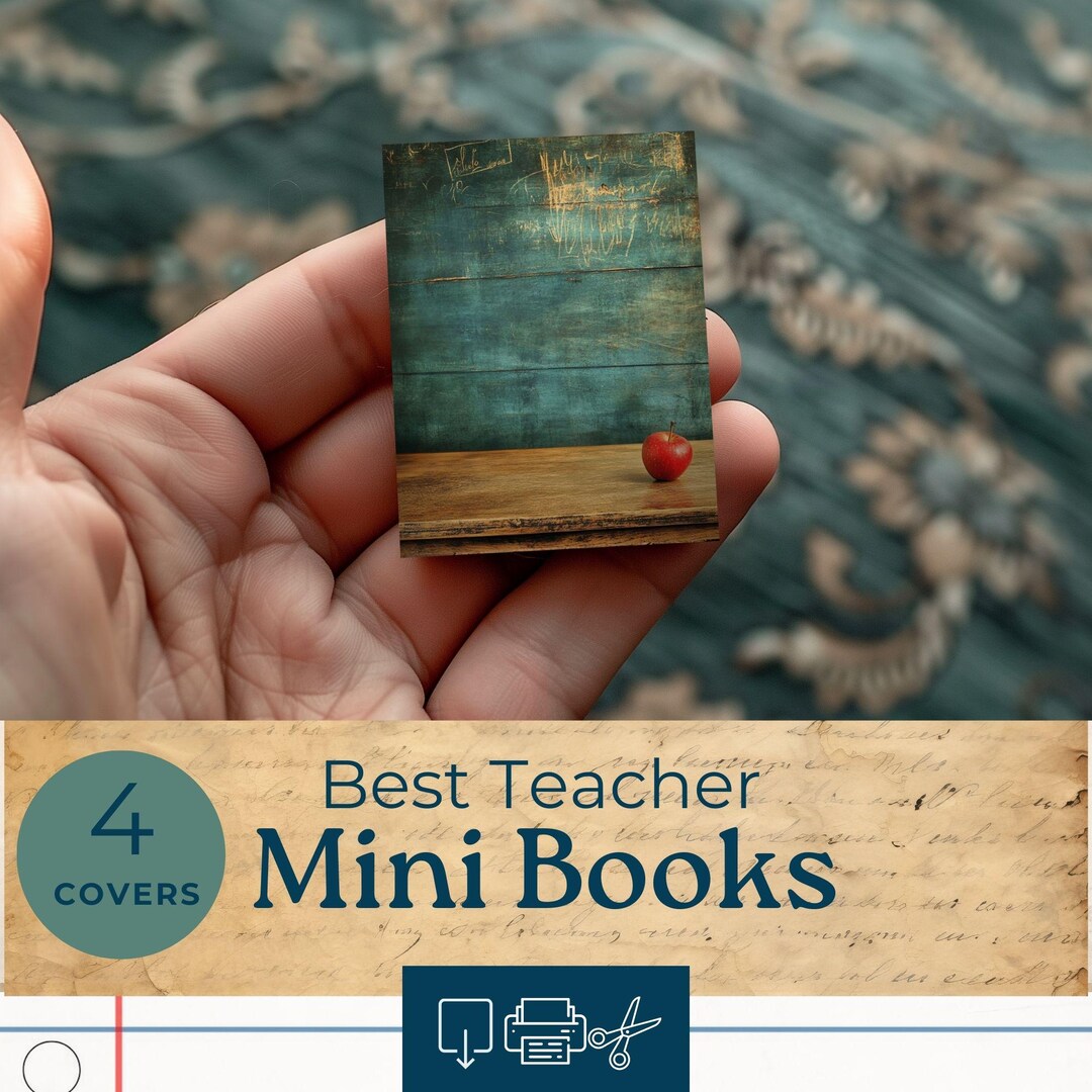 Printable Dollhouse Mini Book, Teacher Miniature Book, Junk Journal ...