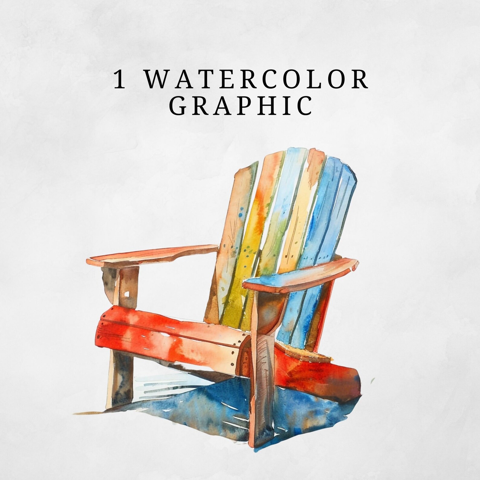 Adirondack Chair Clipart, Watercolor Summer Clipart, Digital Paper ...