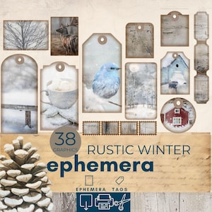 Junk Journal Kit Winter, Winter Junk Journal Printable Ephemera ...