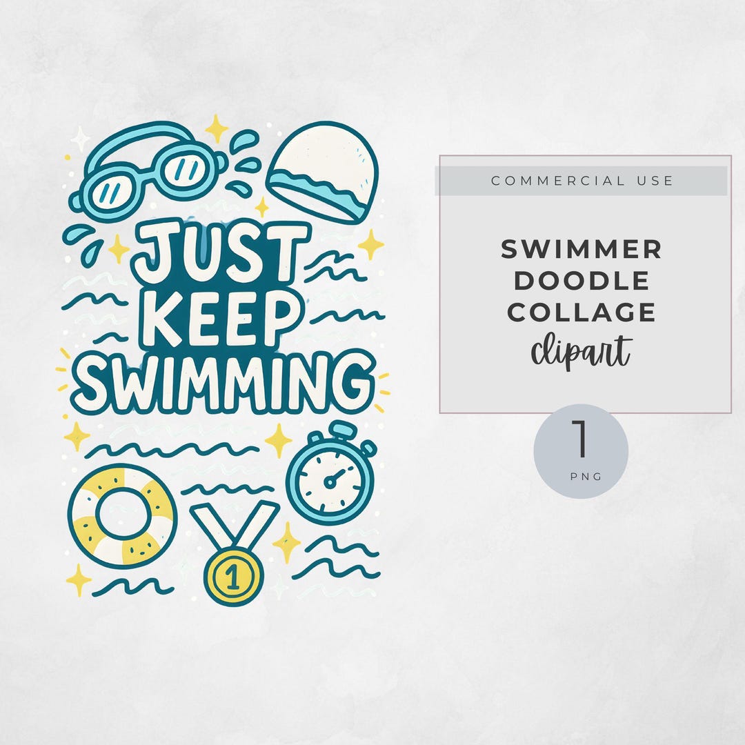 Swimmer Doodle Collage Png, We All Swim Together Png, Swim Mom Clip Art ...