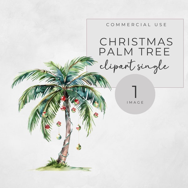 Palm Tree Christmas Clipart - Etsy