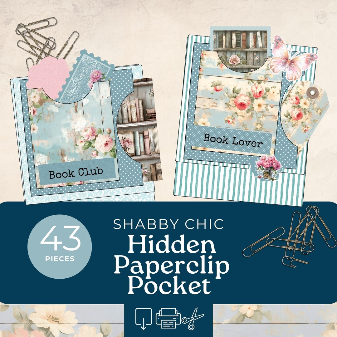 Hidden Paperclips Printable, Book Lover Hidden Paperclip Bookmark ...