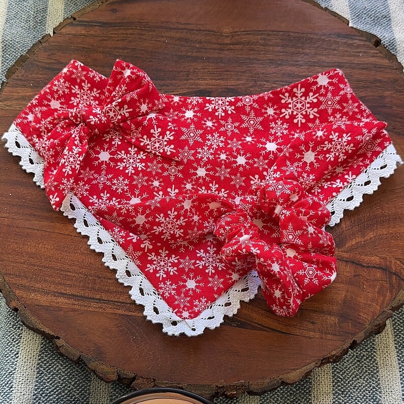 Snowflakes Reversible Snap on or Tie-on Bandana With Matching - Etsy