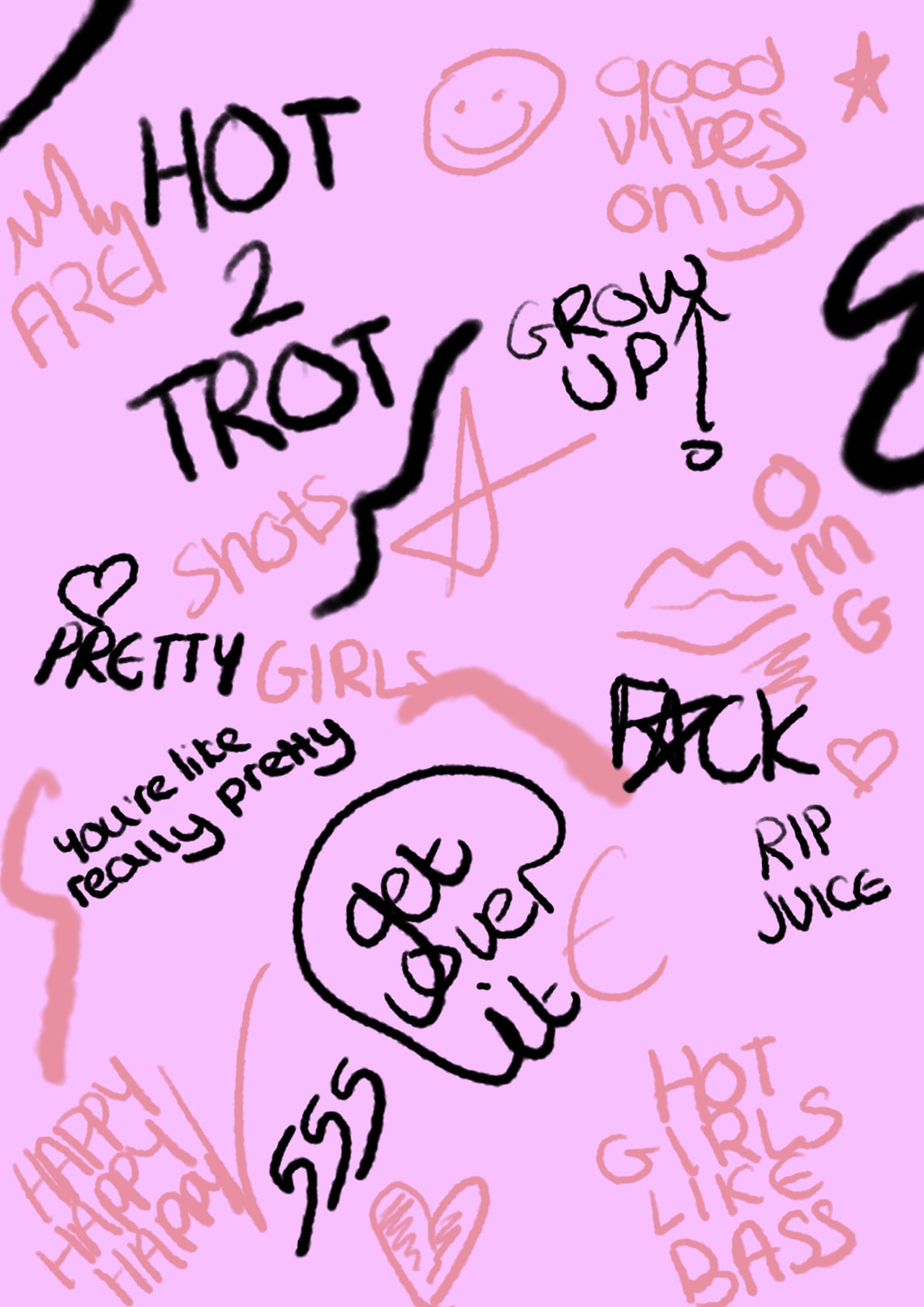 Y2K Cool Spray Paint Words Poster Digital Wall Art Print - Etsy