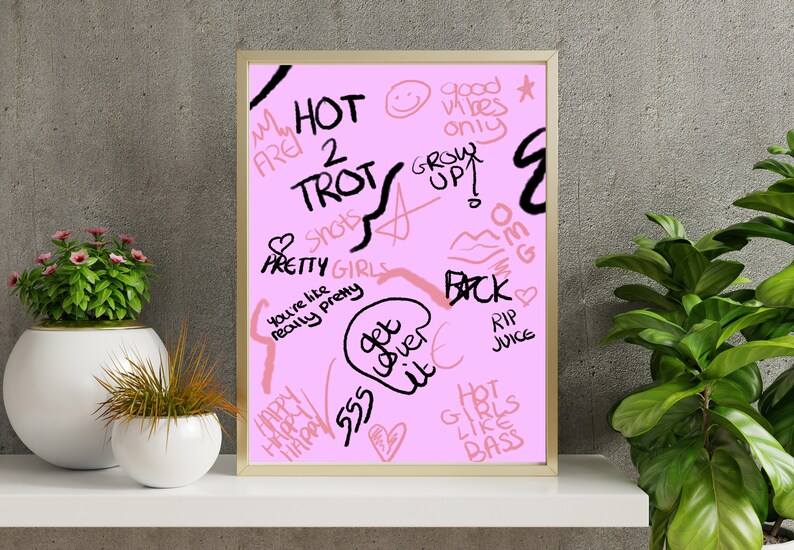 Y2K Cool Spray Paint Words Poster Digital Wall Art Print - Etsy