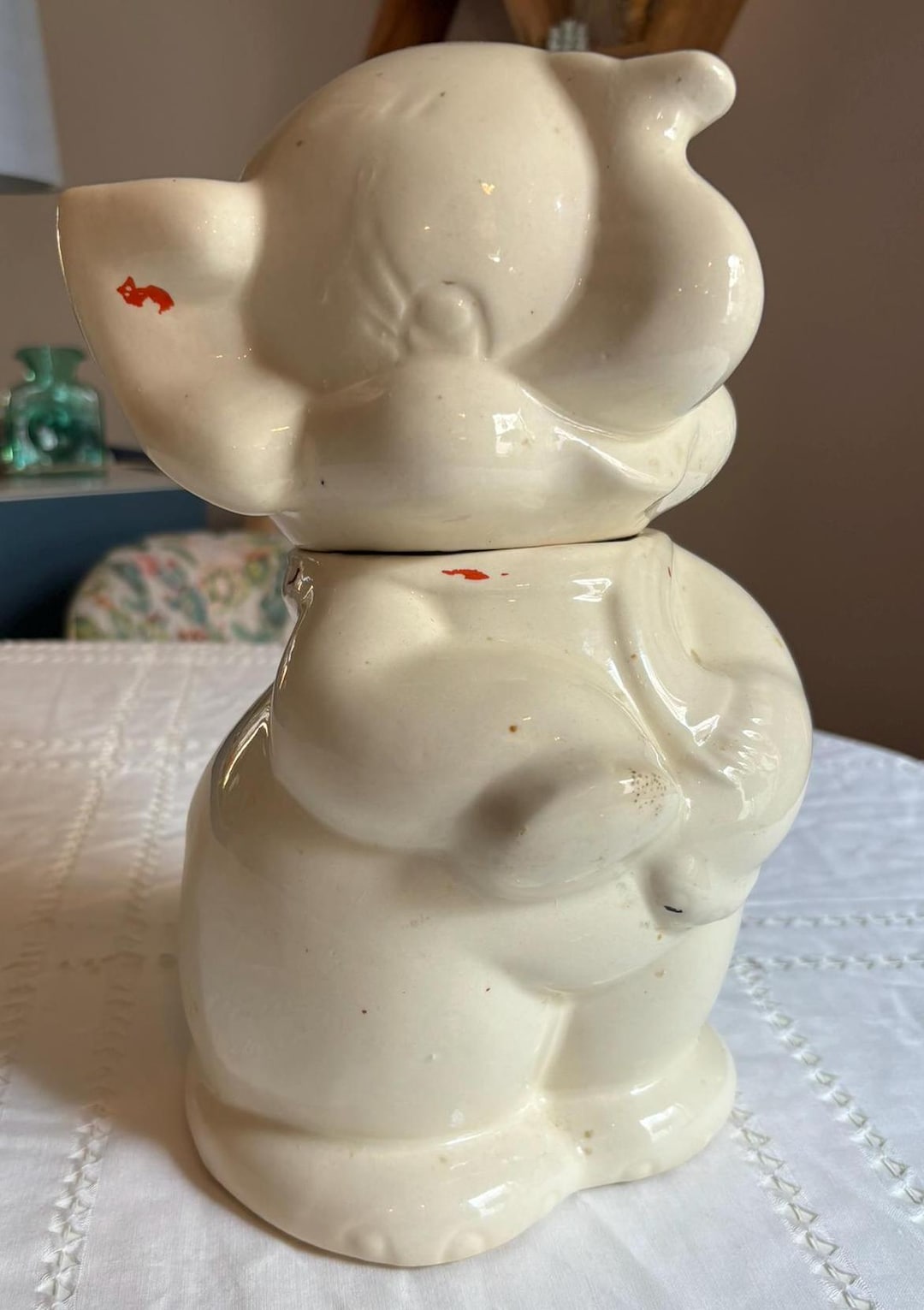 Vintage Ceramic Elephant Cookie Jar - Etsy