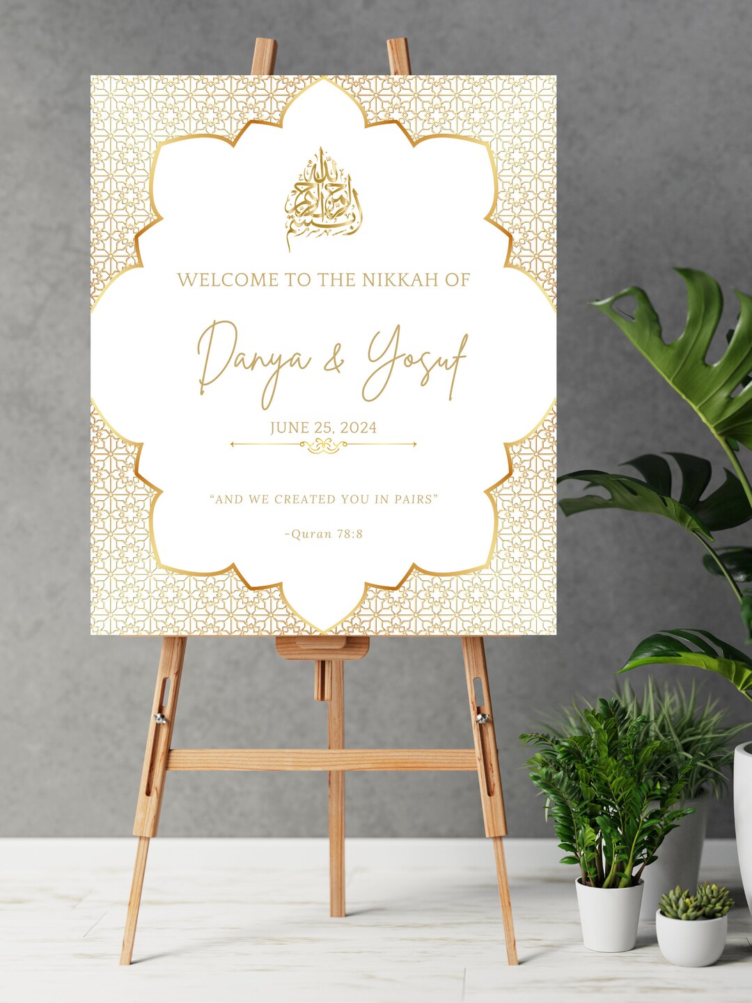 Nikkah Welcome Sign, Personalized Nikkah Sign, Custom Nikkah Sign ...