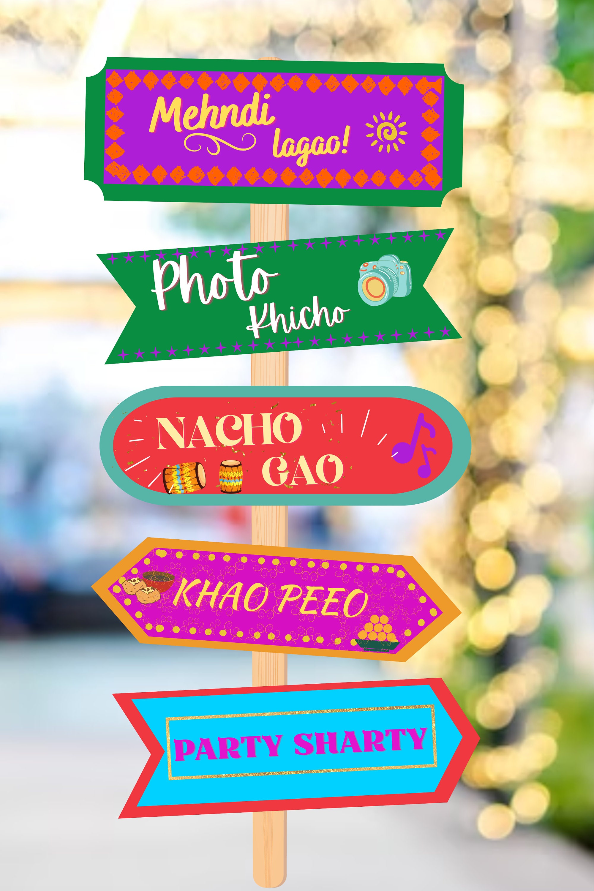 Quirky Desi Phrases as Mehendi Decor, Sangeet Decor as Haldi Decoration ...