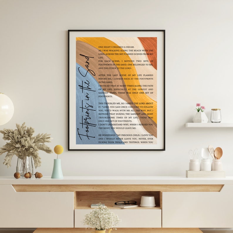 Footprints in the Sand Digital Download Poster, Christian Poster, God ...