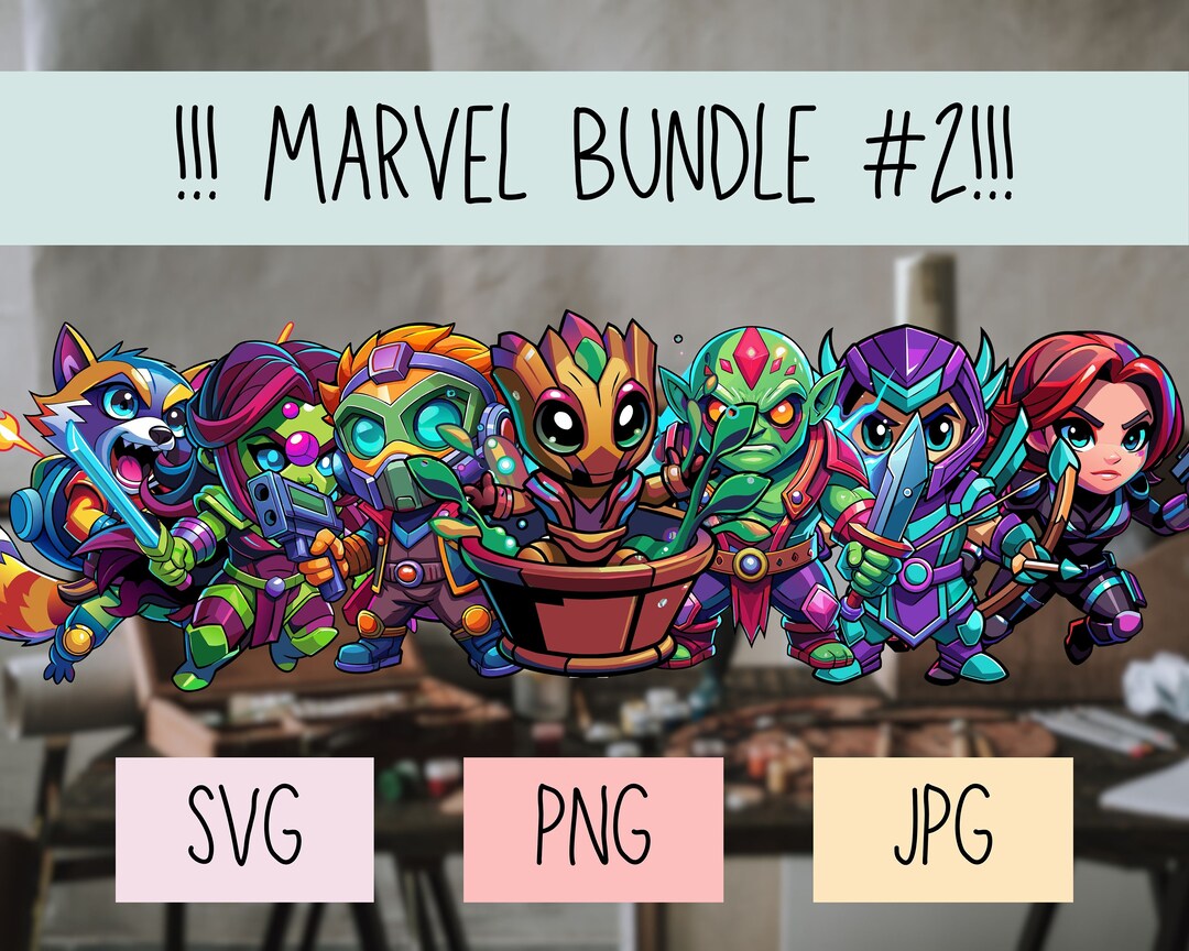 Marvel Characters Bundle; Baby Groot, Starlord, Drax the Destroyer ...
