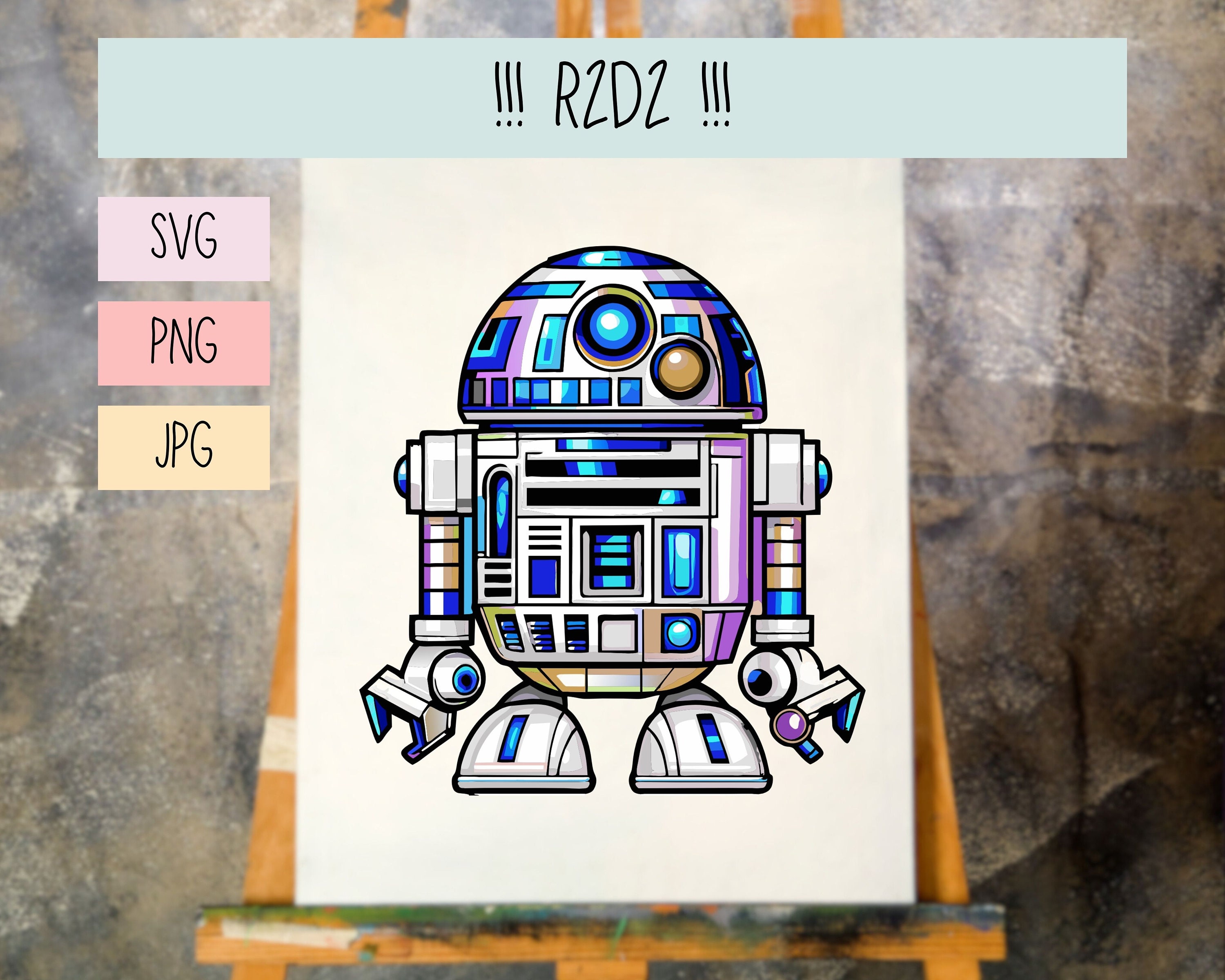 Star Wars SVG Digial Download Jedi Graphic T Shirt Design PNG R2D2 ...