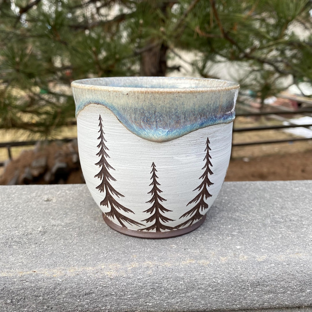 Pine Tree Carvings Bowl #1 - Small Handmade Ceramic Bowl - Etsy