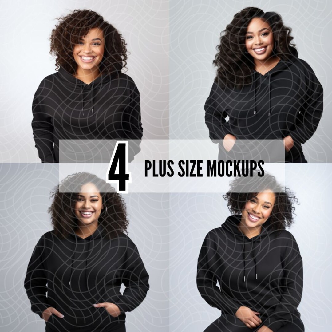 African American Plus Size Women| MOCKUP Bundle| 9 Playful PNG Images ...