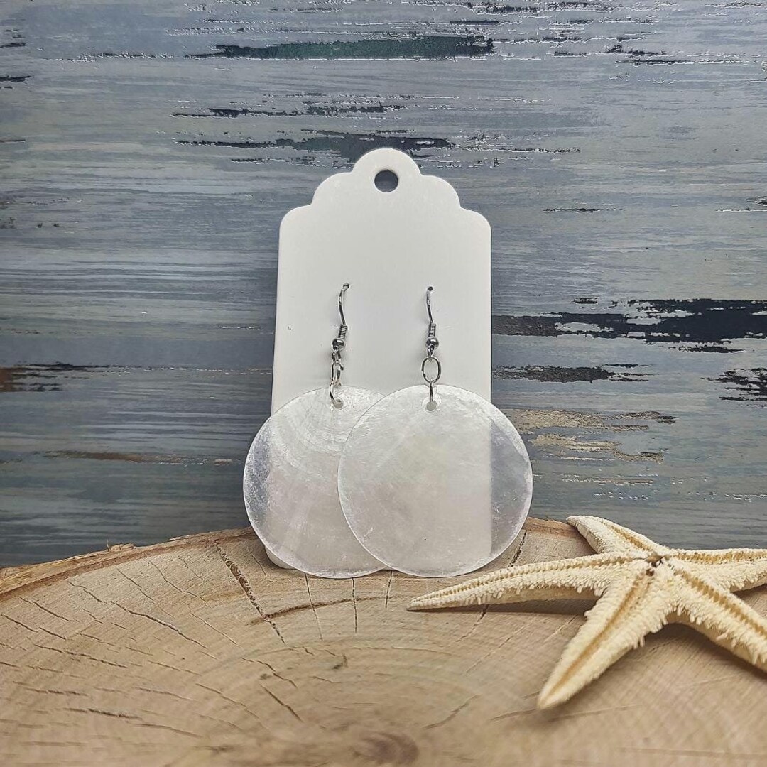 Capiz Shell Earrings, Beachy Earrings, Sea Shell Jewelry, Real Shell ...