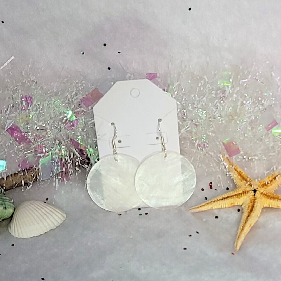 Capiz Shell Earrings, Beachy Earrings, Coastal Jewelry - Etsy