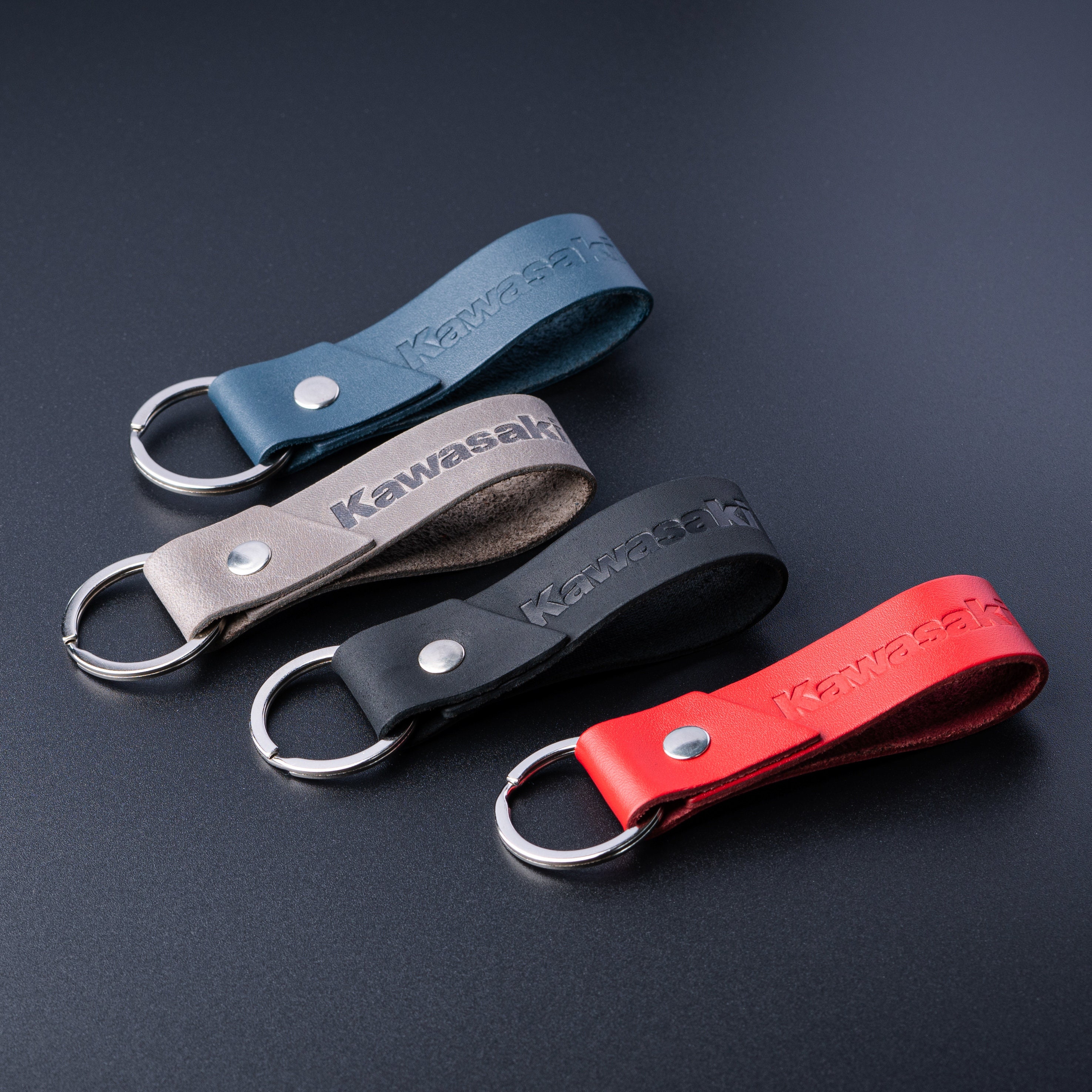 Kawasaki Motorcycle Style Leather Keyring Crazy Horse High Quality - Etsy