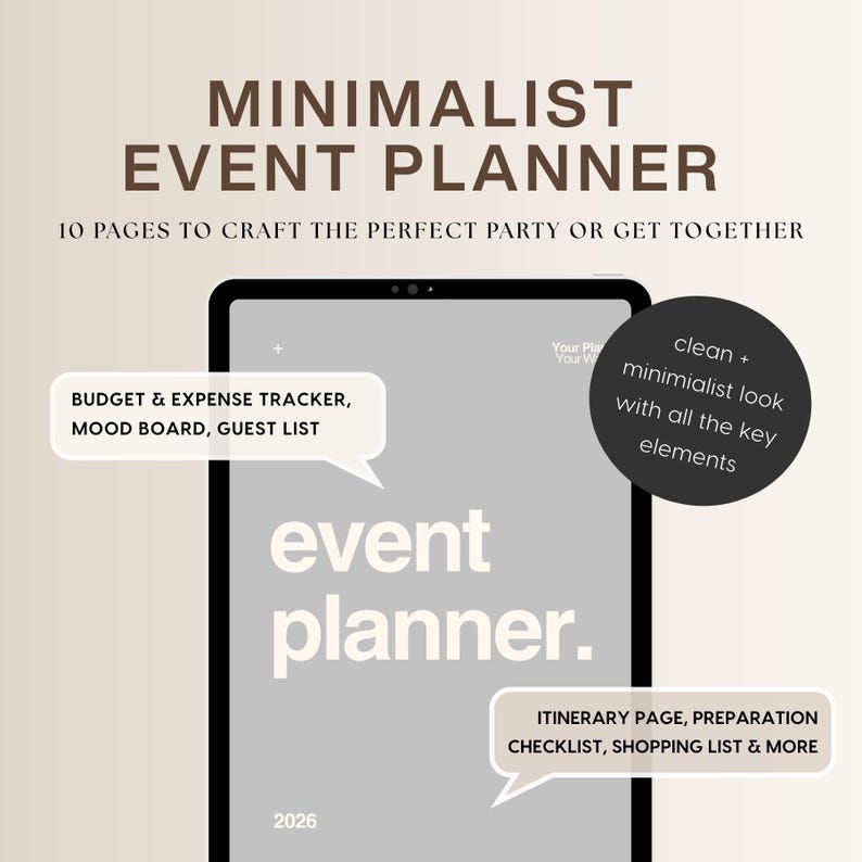 ADHD Friendly Digital Event Planner Book | Expense Tracker, Budget ...
