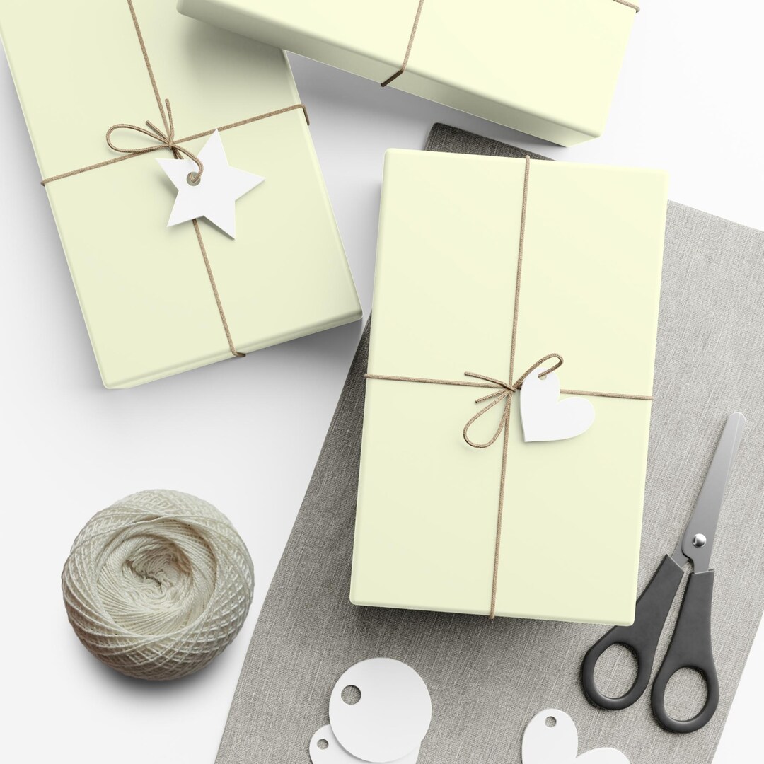 Pale Yellow Gift Wrap: Matte Pastel Wrapping Paper, Eco-friendly - Etsy