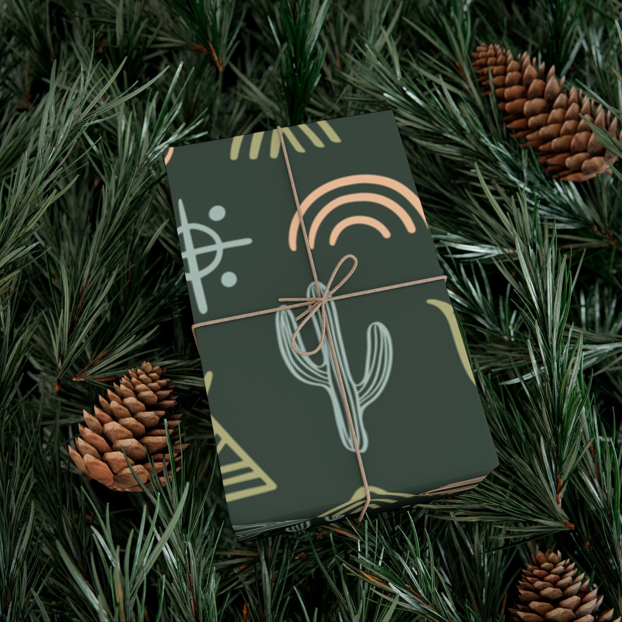 Southwestern Desert Gift Wrap, Rustic Cactus Wrapping Paper, Eco ...