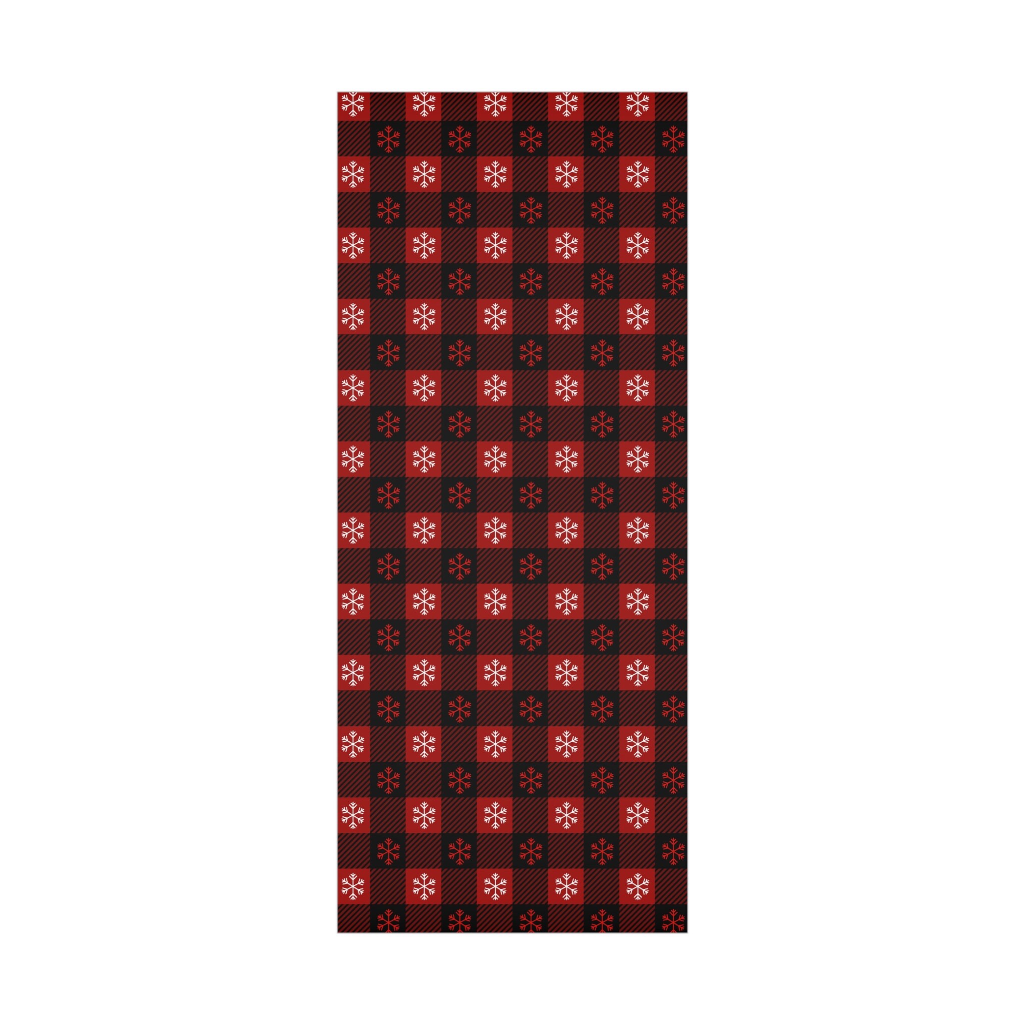 Red Gingham Christmas Wrapping Paper, Winter Snowflake Matte Plaid Gift ...