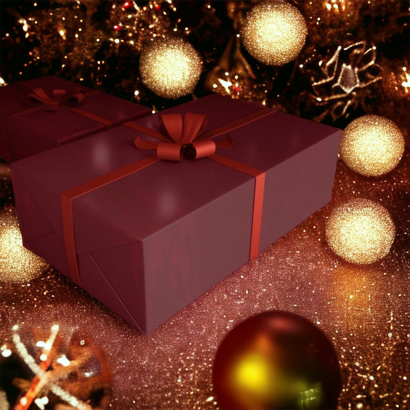 Dark Red Wrapping Paper, Simple Chic Christmas Gift Wrap, Eco Friendly ...