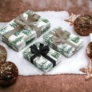 Forest Trees Wrapping Paper, Abstract Rustic Tree Gift Wrap, Eco ...