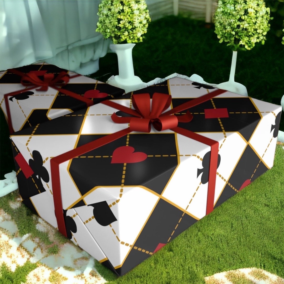 Alice in Wonderland Gift Wrap, Chessboard Wrapping Paper, Eco Friendly ...