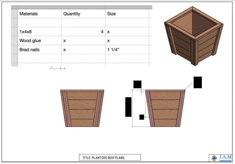 Planter Box Digital Plans || DIY Planter Box - Etsy
