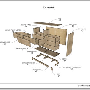 Dresser Plans || Woodworking Plans || Modern Dresser Plans || DIY ...