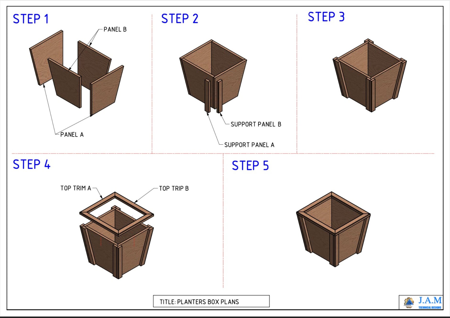 Planter Box Digital Plans || DIY Planter Box - Etsy