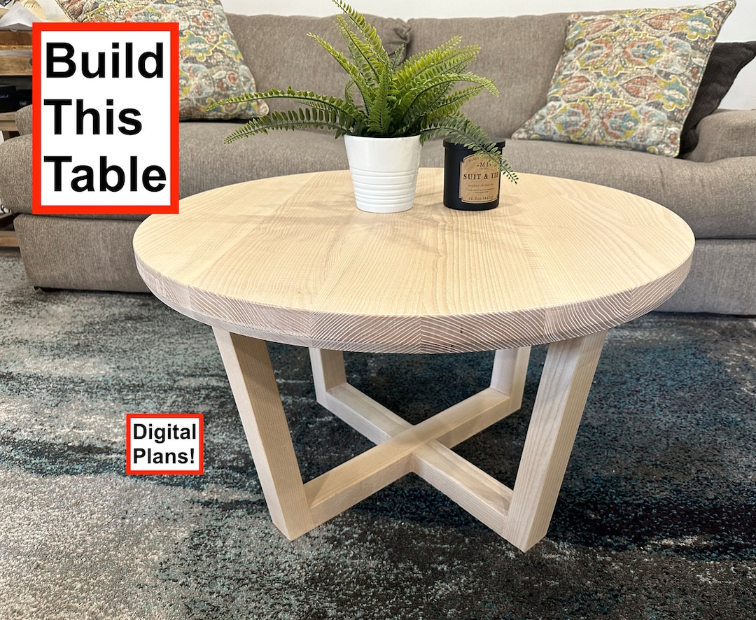Round Coffee Table Plans || Digital Woodworking Plans - Etsy
