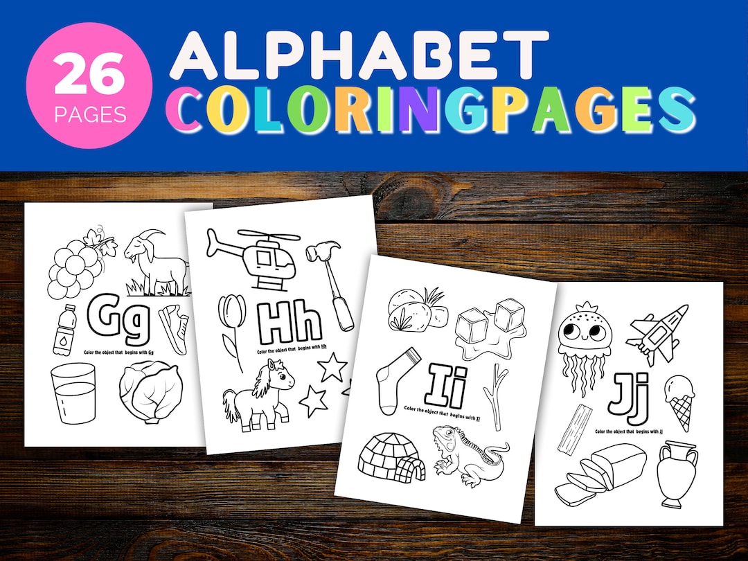 Alphabet Coloring Pages for Preschool - 26 Pages Instant Download - Etsy