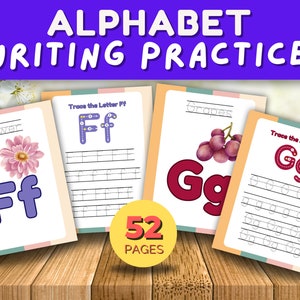 Alphabet Writing Practice With Phonics and Tracing for Preschool- 52 ...