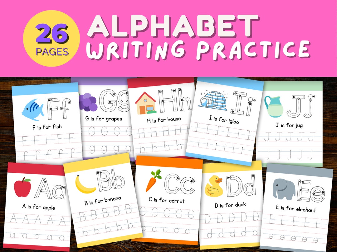 Alphabet Writing Practice With Tracing Worksheets for Preschool to KDG ...