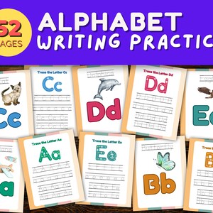 Alphabet Writing Practice With Phonics and Tracing for Preschool- 52 ...