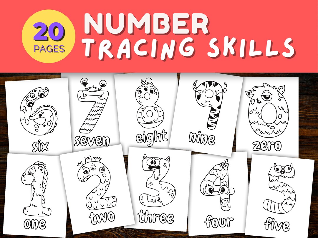 Printable Numbers Coloring Pages, Monster Themed Coloring Pages for ...
