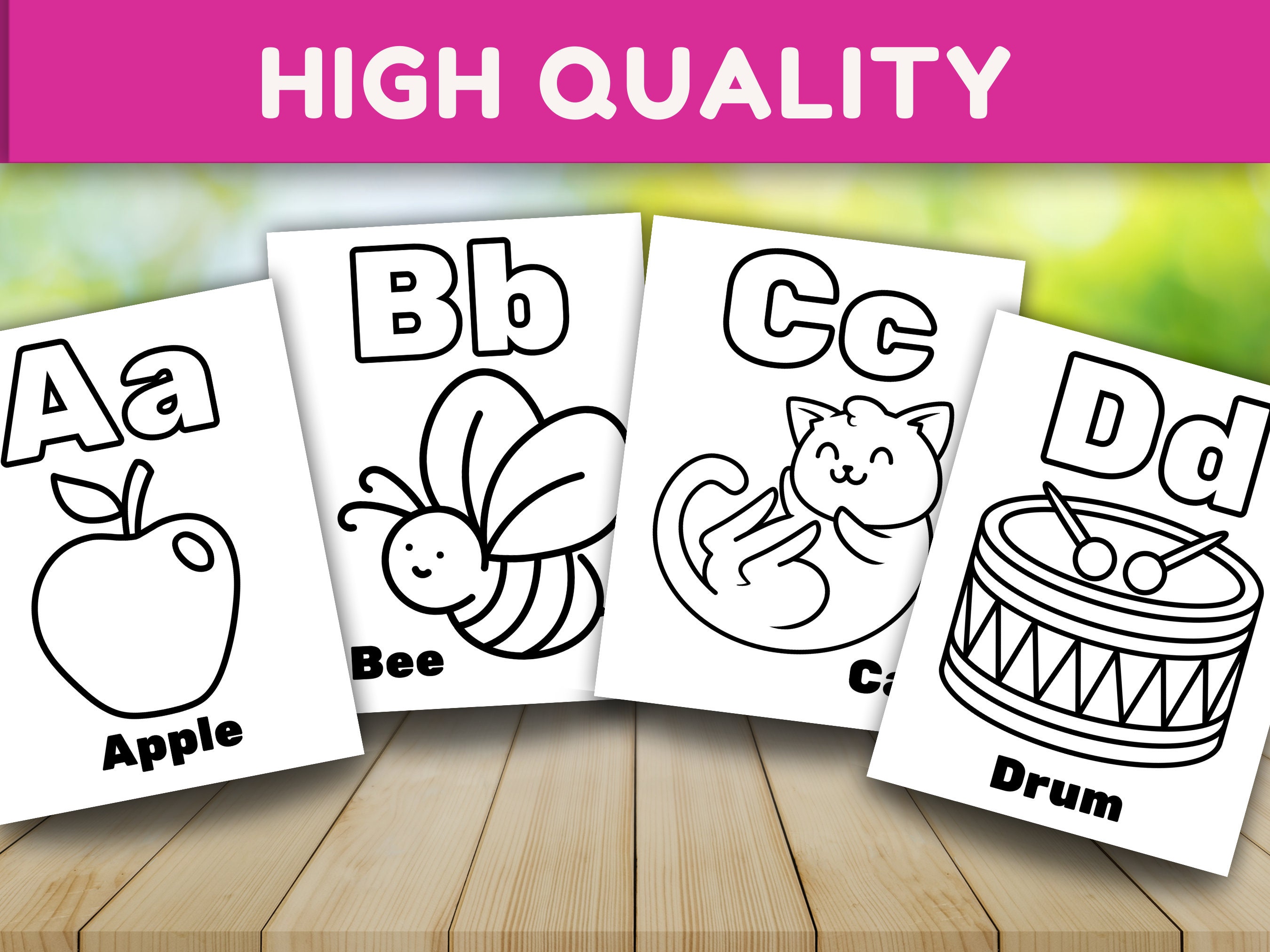 Alphabet Coloring Worksheets for Kindergarten, Preschool, Homeschool 26 ...