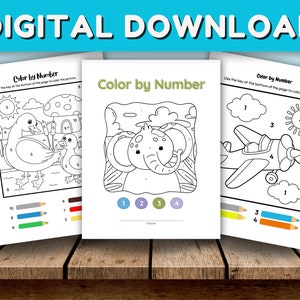 Color by Number for Activities Kids, Fun Coloring by Number With Color ...