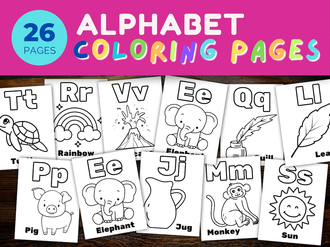 Alphabet Coloring Worksheets for Kindergarten, Preschool, Homeschool 26 ...
