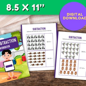 Math Subtraction Worksheets for Preschool to Kindergarten - 20 Pages ...