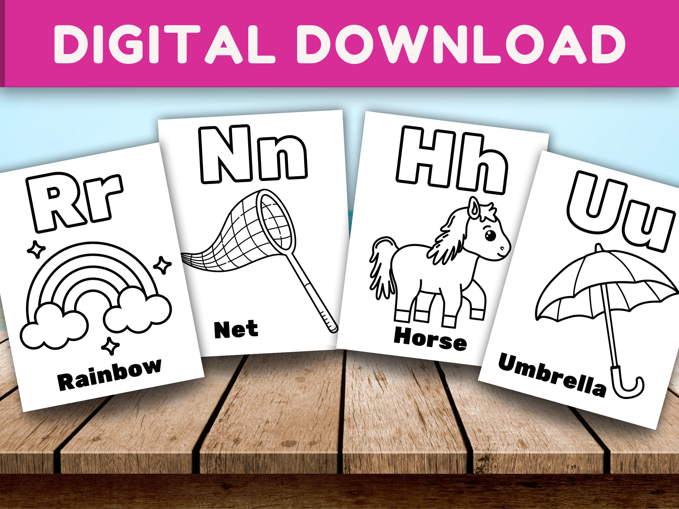 Alphabet Coloring Worksheets for Kindergarten, Preschool, Homeschool 26 ...