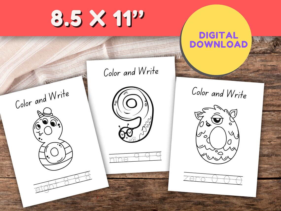 Printable Numbers Coloring Pages, Monster Themed Coloring Pages for ...