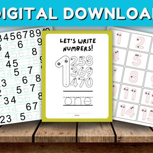 Number Tracing Worksheets for Kids, Handwriting Practice 10 Pages ...