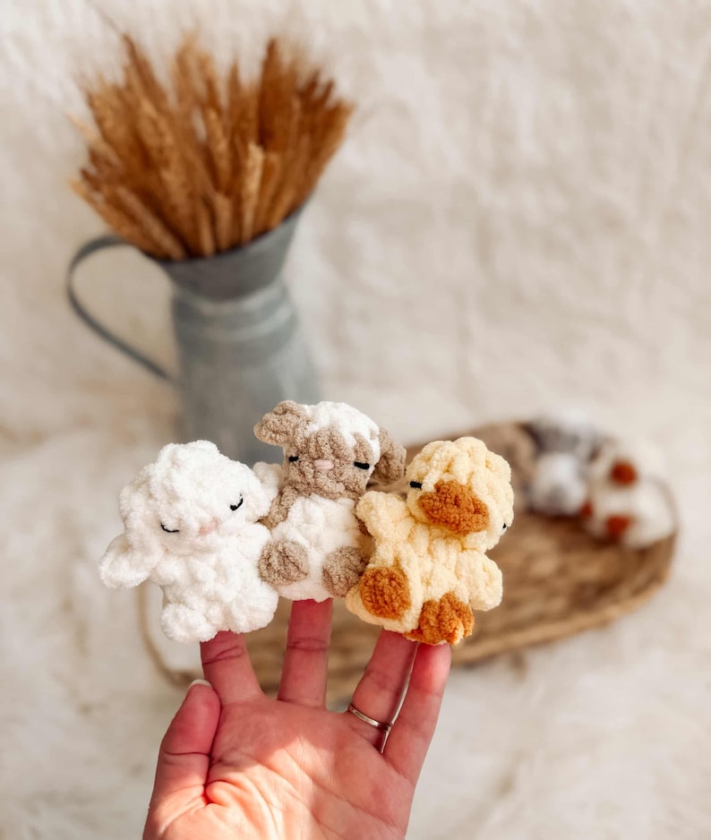Finger Puppet Animals Crochet Pattern | Classic Chums | No Sew | Bunny ...