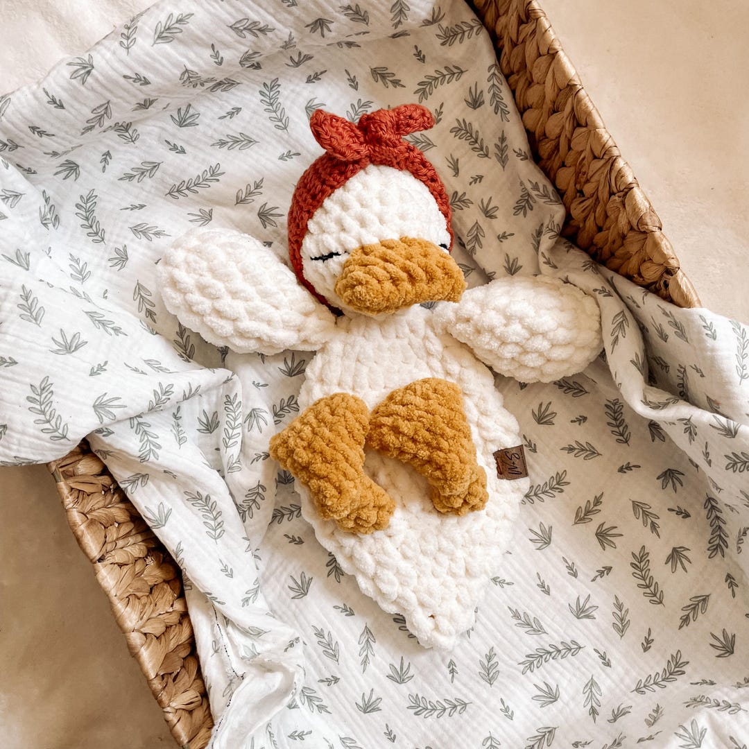 Duck Lovey, Blanket Yarn Animal Snuggler, Custom Crochet, Made to Order ...